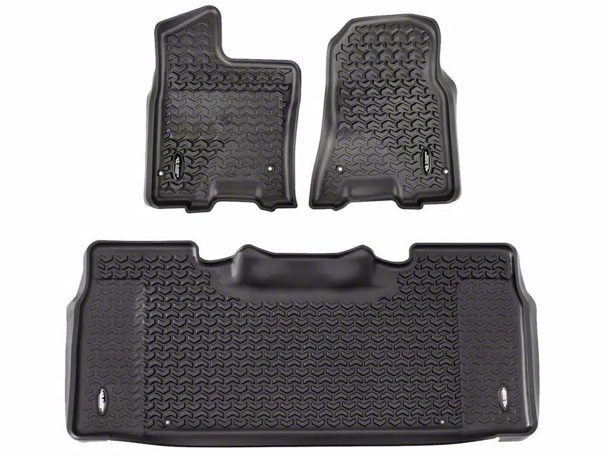 Rugged Ridge RAM 1500 All-Terrain Front and Rear Floor Mats; Black ...