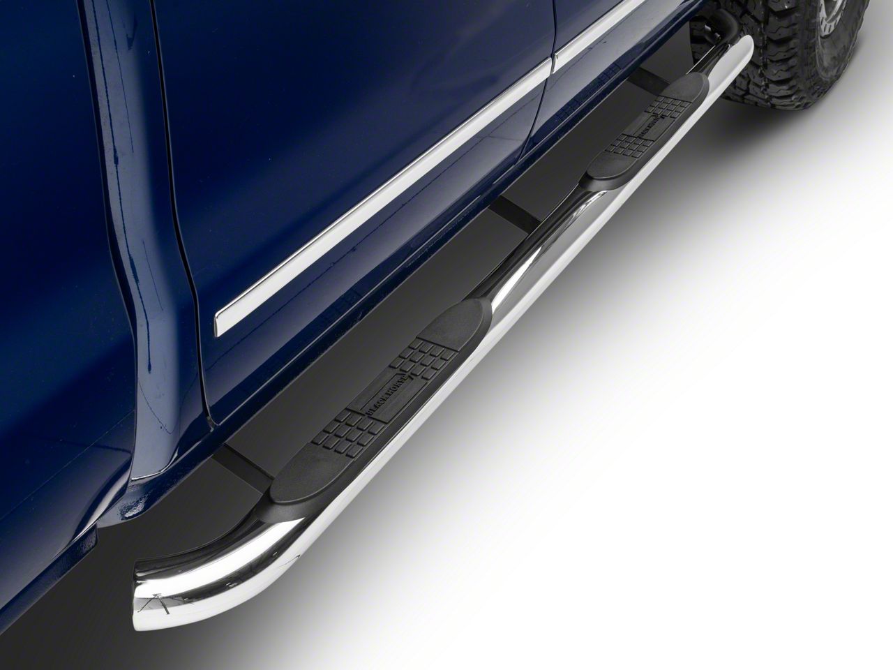 Silverado 3 in. Round Side Step Bars - Polished (14-18 Silverado 1500 ...