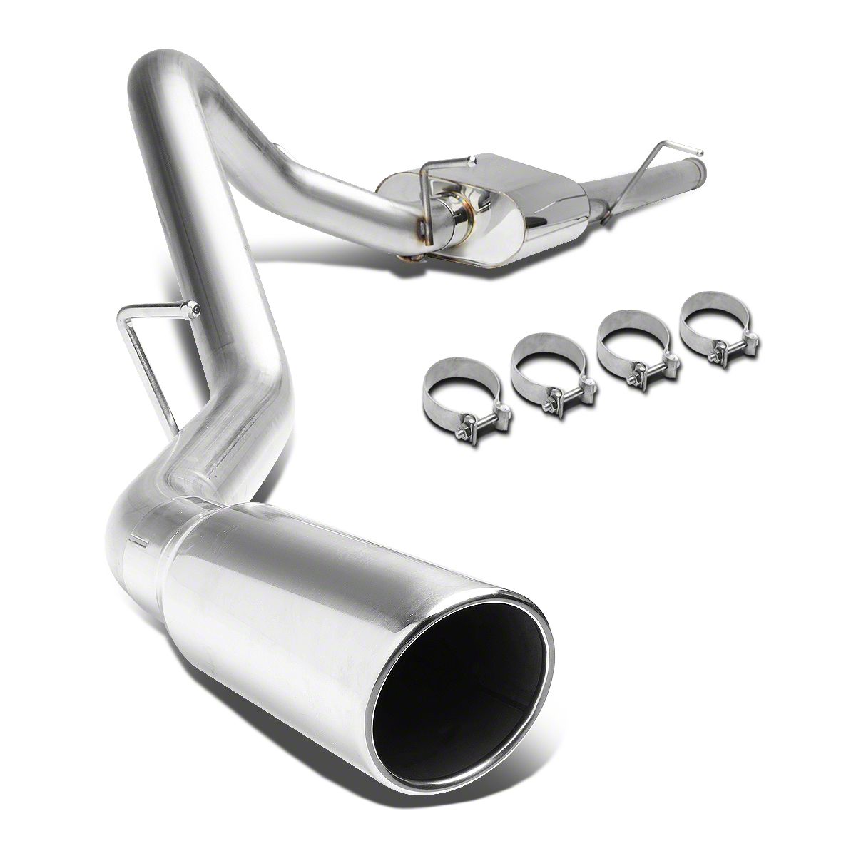 Silverado 1500 Single Exhaust System with Polished Tip; Side Exit (07 ...