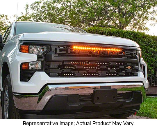 Silverado 1500 Single 30-Inch White LED Light Bar with Grille Mounting ...