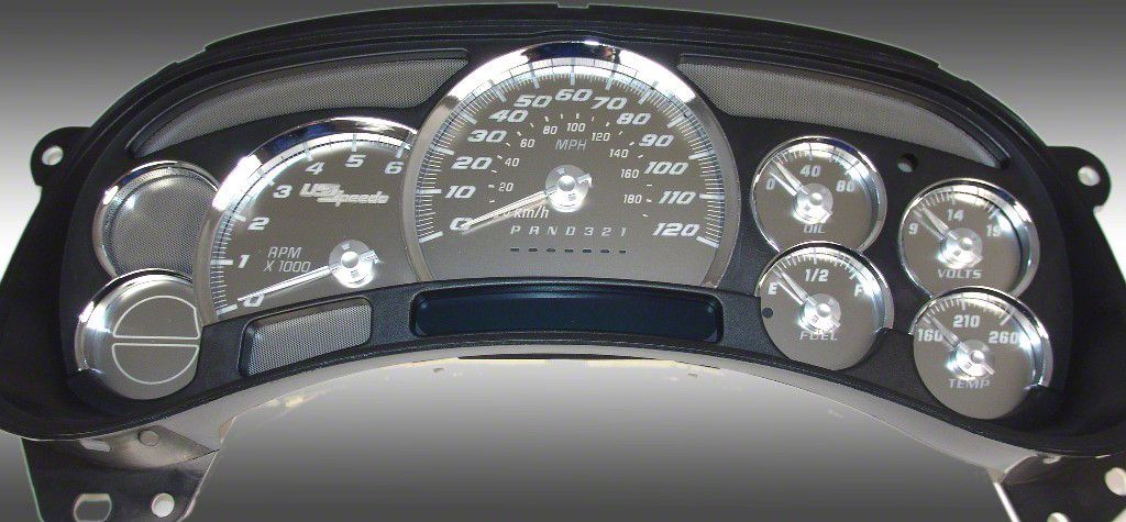 US Speedo Silverado 1500 Stainless Edition Gauge Face; MPH; White ...