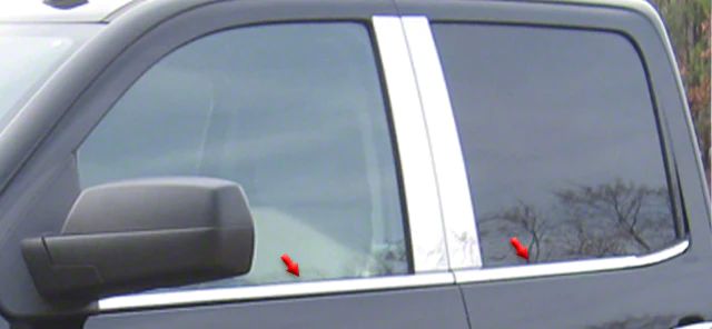 Silverado 1500 Window Sill Trim Set; Stainless Steel (14-18 Silverado ...