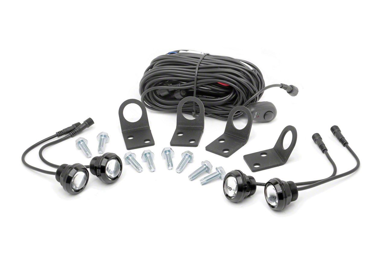 Rough Country Sierra LED Rock Light Kit w/ Mounting Brackets 70541 ...