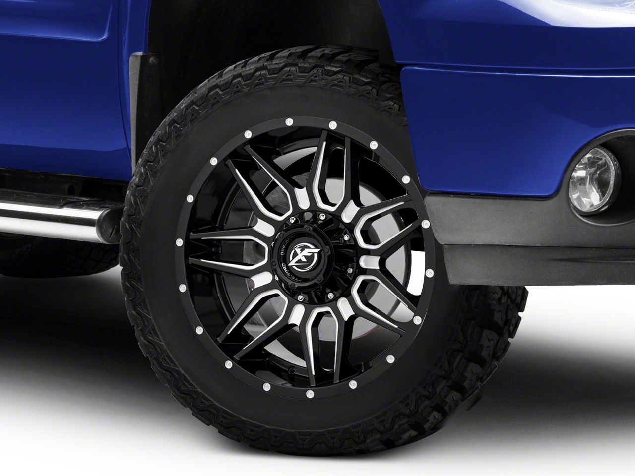 XF Offroad Sierra 1500 XF-222 Gloss Black Milled 6-Lug Wheel; 20x10 ...