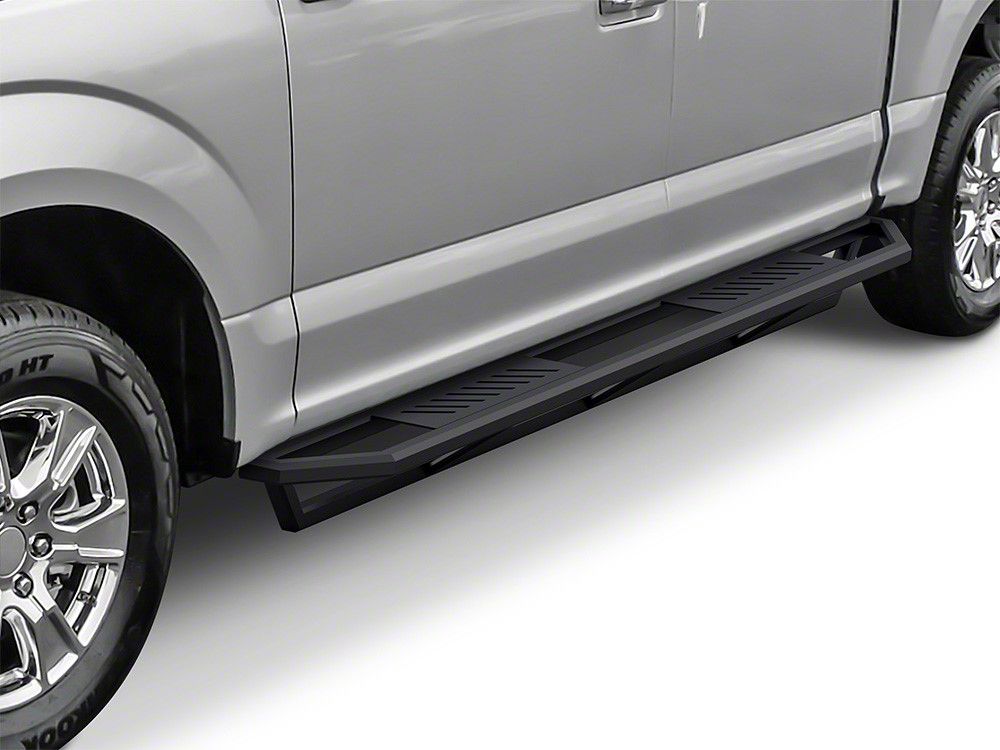 F-150 Rocker Armor Side Step Bars; Matte Black (15-23 F-150 SuperCrew ...