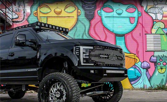 RACKTEC F-250 Super Duty Phantom Series Gen 2 Roof Rack; 9-Light Front ...