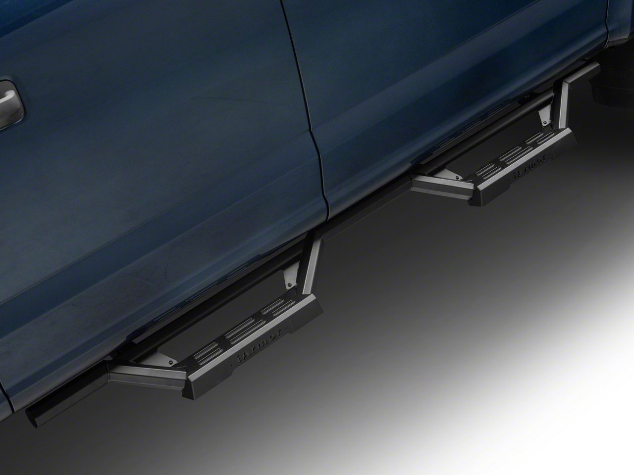 F-350 Super Duty Octagon Tube Drop Style Nerf Side Step Bars; Black (17-23 F-350 Super Duty ...