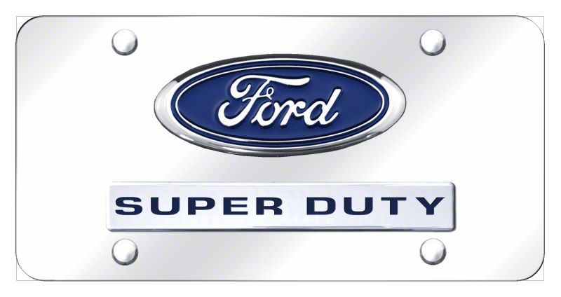 F-350 Super Duty Super Duty Logo License Plate; Chrome on Chrome ...