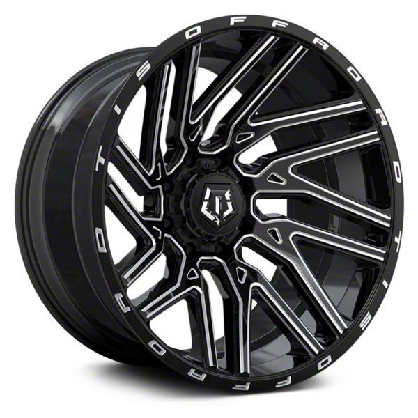 TIS F-250 Super Duty 554BM Gloss Black Milled 8-Lug Wheel; 22x12; -44mm ...