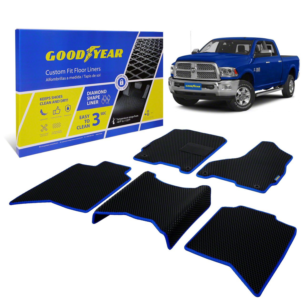 Goodyear Car Accessories RAM 3500 Custom Fit Front and Rear Floor ...