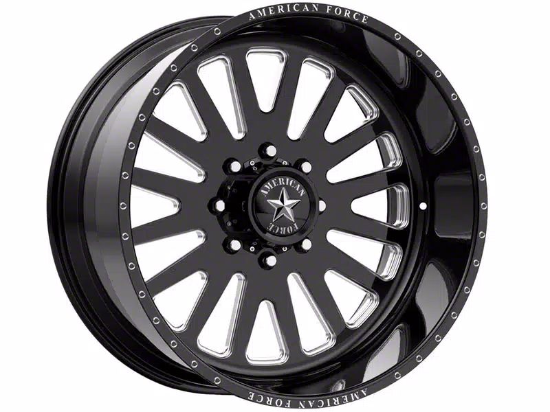 American Force F-350 Super Duty F20 Atom SS Gloss Black Machined 8-Lug ...