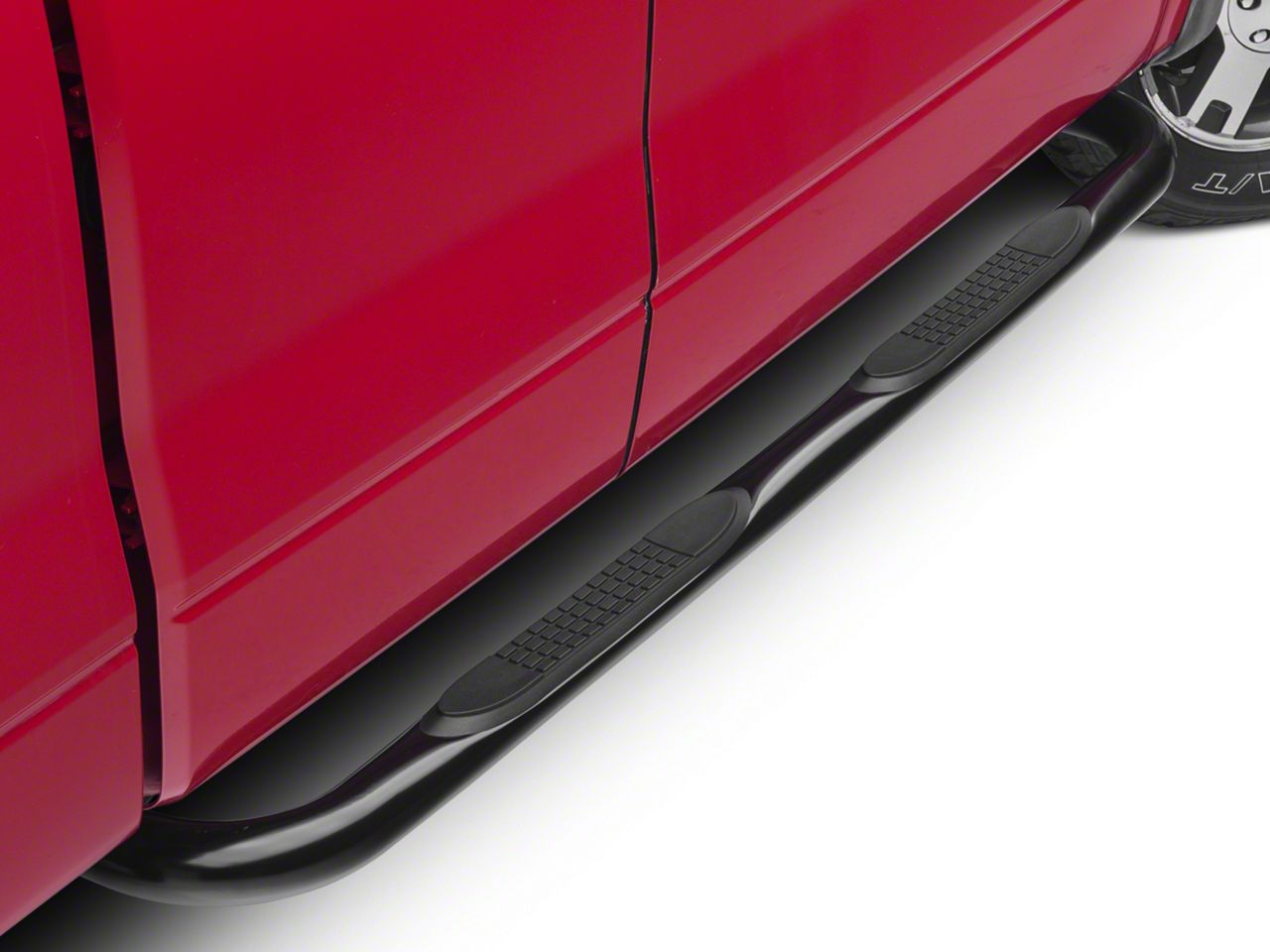 Barricade F-150 3-Inch Round Curved Side Step Bars; Gloss Black T102821 ...