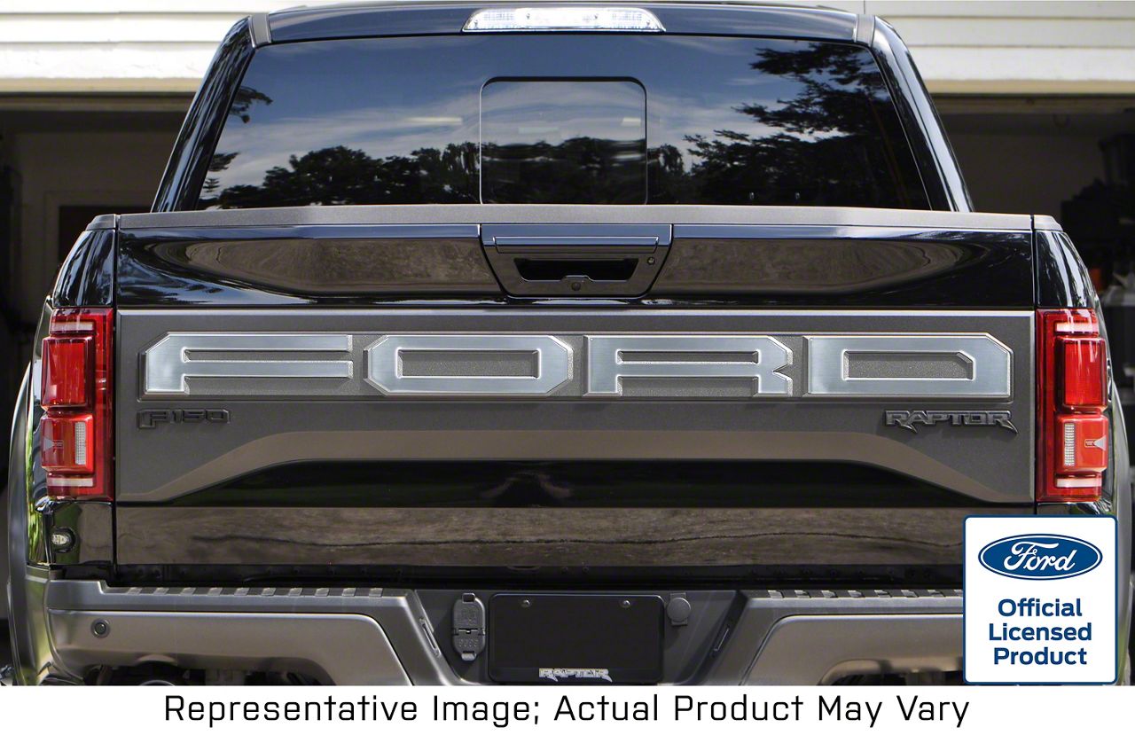 F-150 Tailgate Letter Overlays; Liquid Chrome (19-20 F-150 Raptor w ...