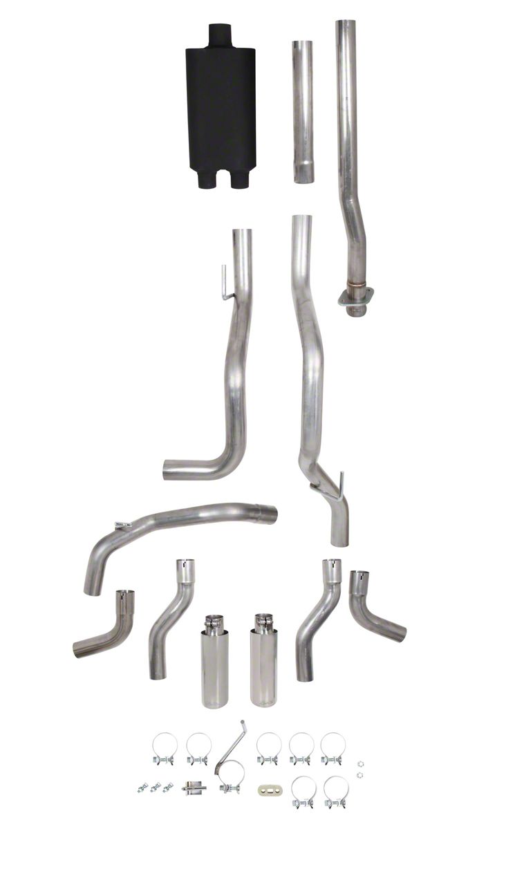Flowtech F-150 Dual Exhaust System with Polished Tips; Side/Rear Exit ...