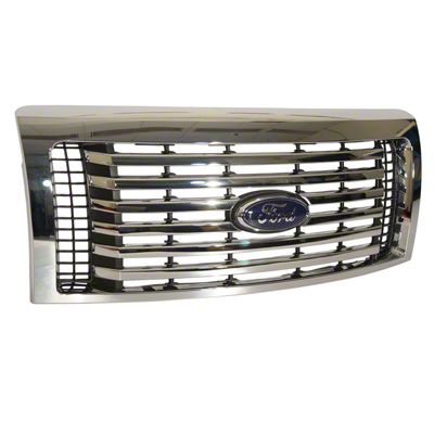 Ford F-150 XLT Upper Replacement Grille; Chrome AL3Z-8200-C (09-14 F ...