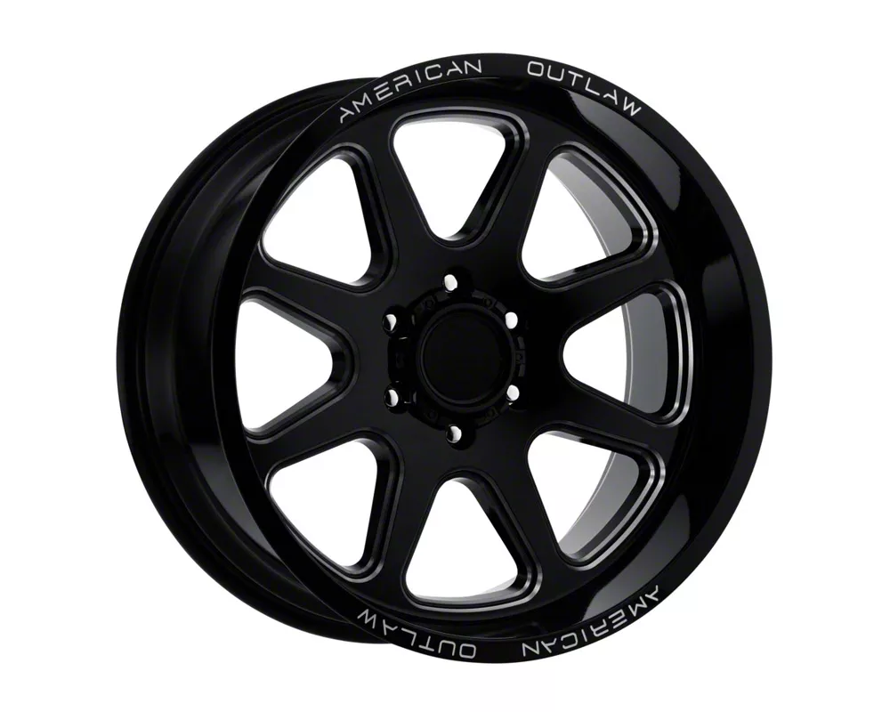 American Outlaw Wheels F-150 Derringer Gloss Black Milled 6-Lug Wheel ...