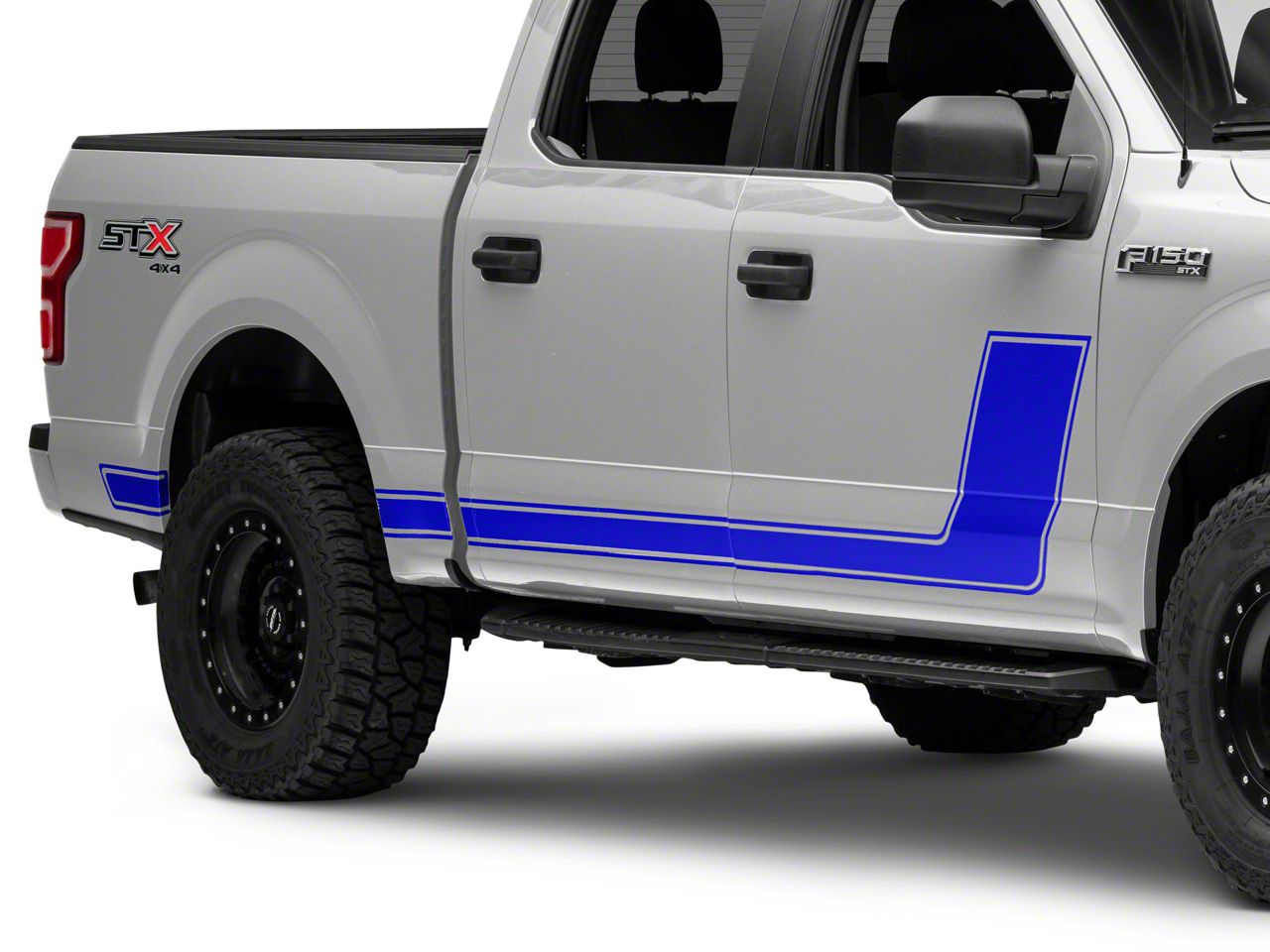 SEC10 F-150 Side Stripes with 1-Piece Pinstripe; Blue T557853 (97-23 F ...