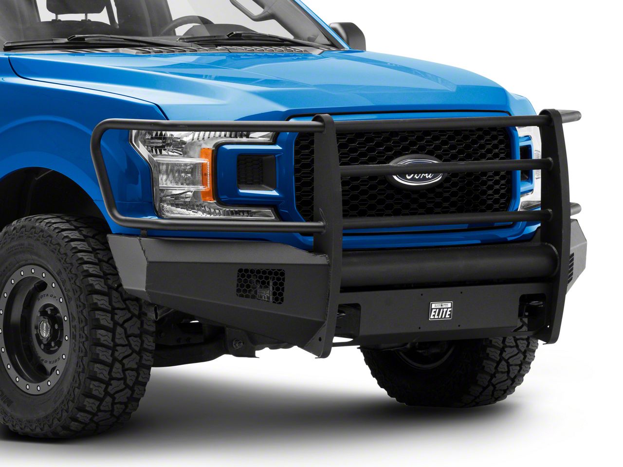 Fab Fours F-150 Black Steel Elite Front Bumper with Full Guard; Matte ...