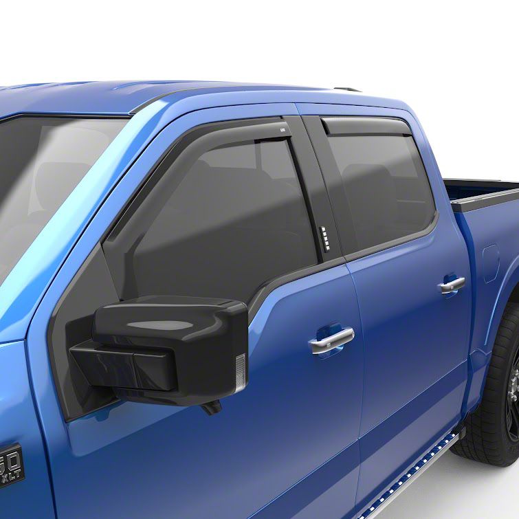 EGR F-150 In-Channel Window Visors; Front and Rear; Dark Smoke 573491 ...