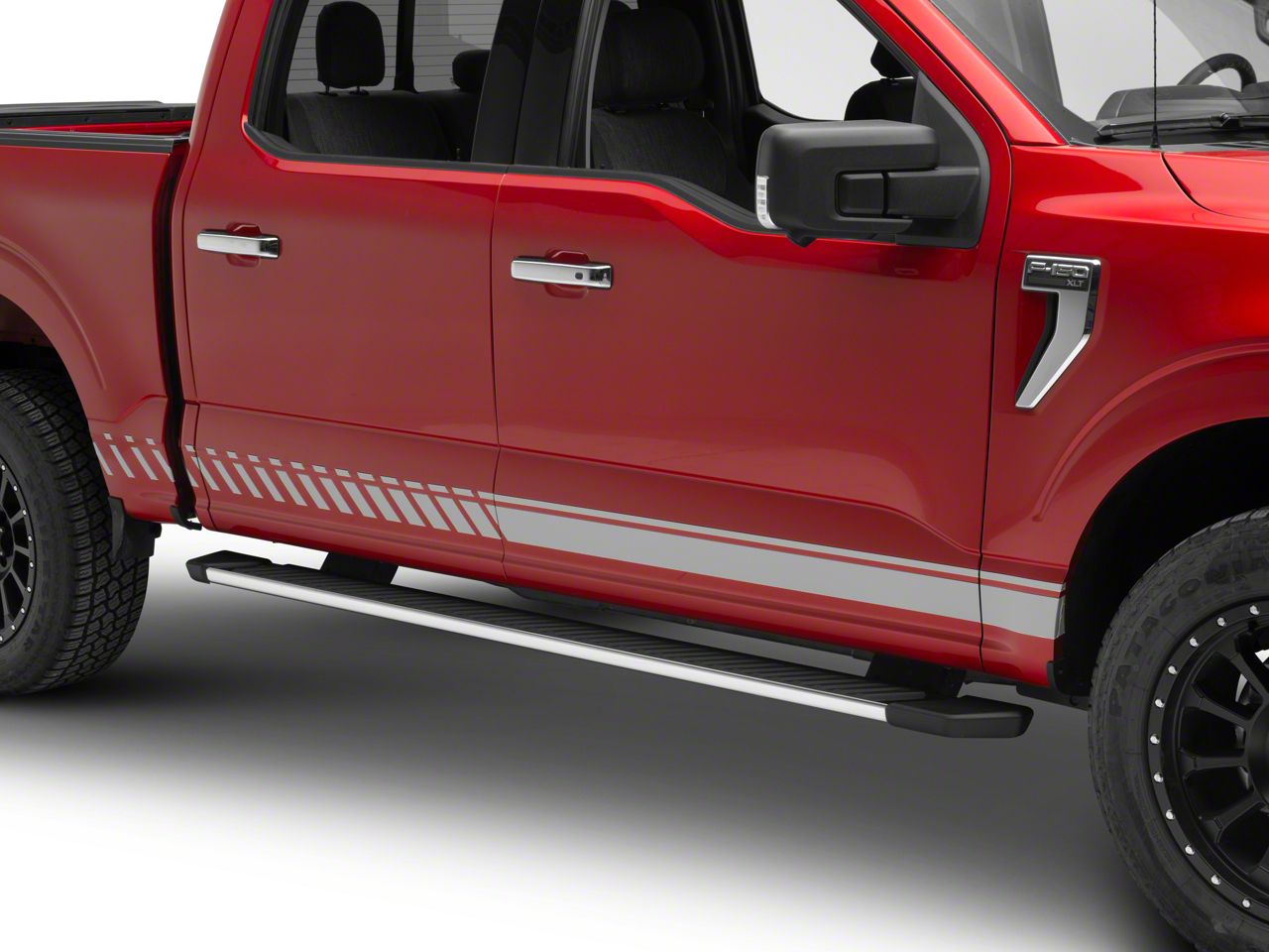 SEC10 F-150 Dashed Rocker Stripes; Silver T577778 (Universal; Some ...