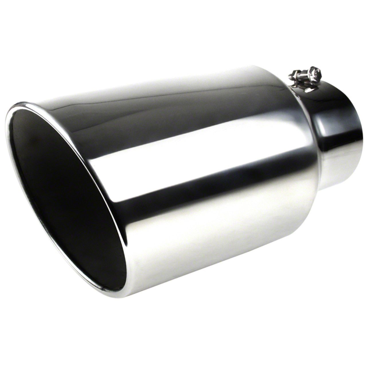 RAM 3500 8-Inch Bolt-On Angled Exhaust Tip; Chrome (Fits 5-Inch ...