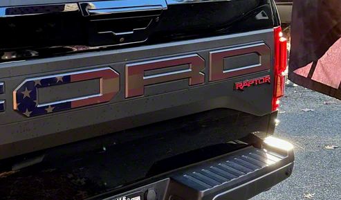 F-150 Tailgate Letter Overlays; Competition Orange (17-20 F-150 Raptor ...