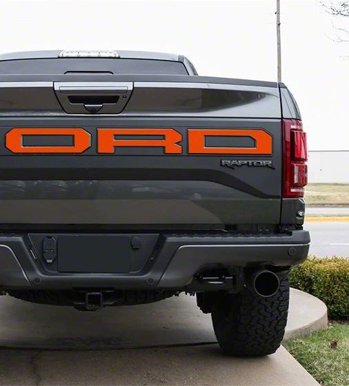 F-150 Tailgate Letter Overlays; Gloss Black (17-20 F-150 Raptor w ...